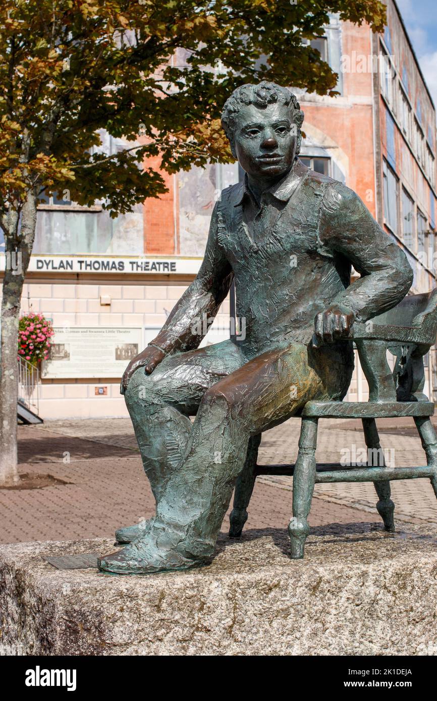 The statue by John Doubleday’s of Dylan Thomas situated in Dylan Thomas ...