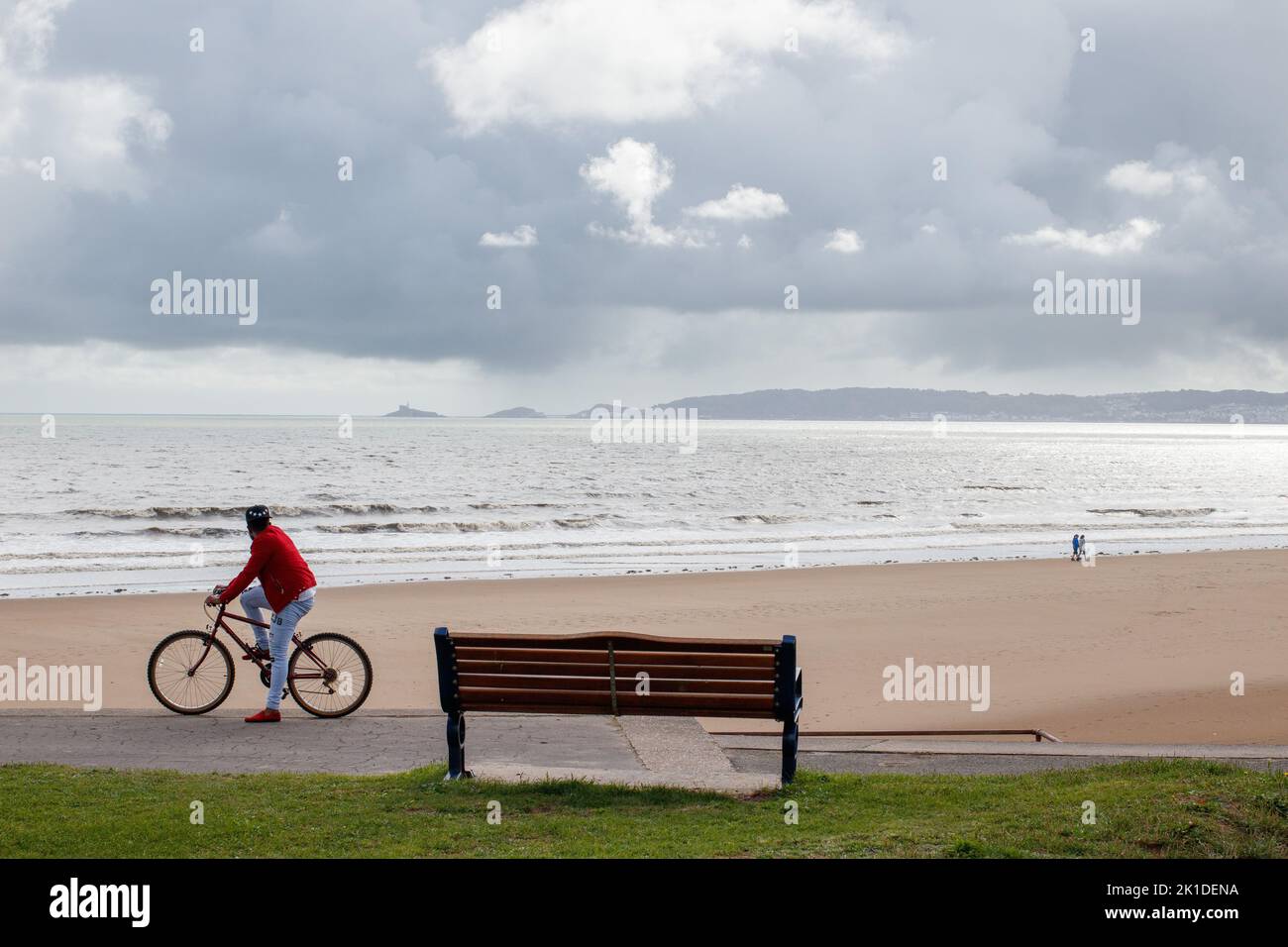 A view from Swansea beach looking towards the Mumbles on a late ...