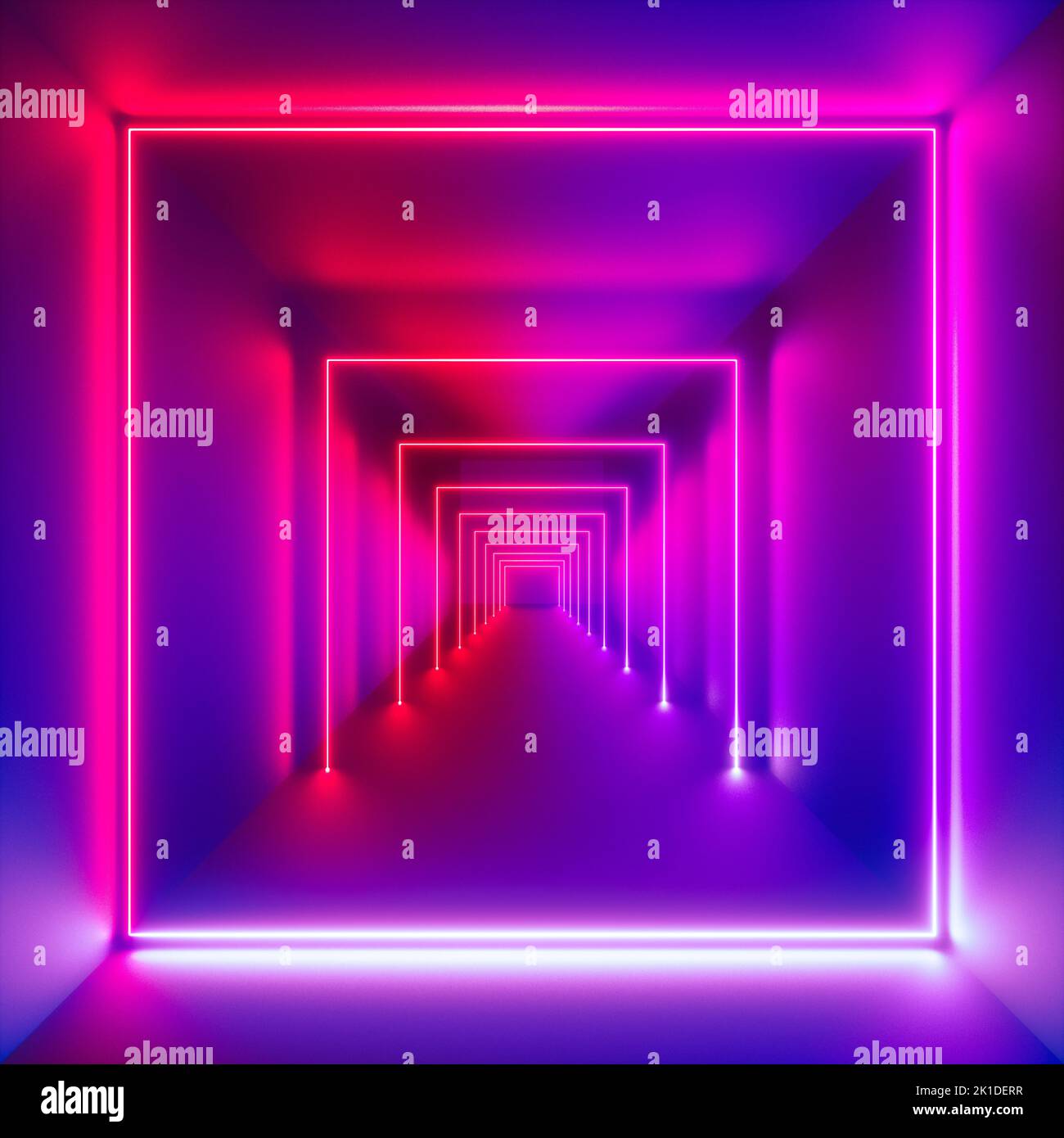 3d render, neon lights, laser show, glowing lines, virtual reality ...