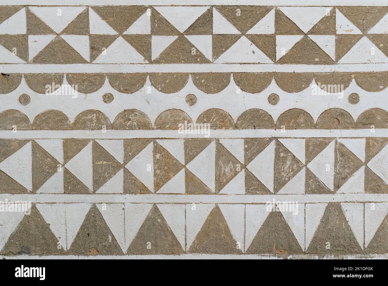 A closeup shot of traditional geometric patterns on the house in the ...