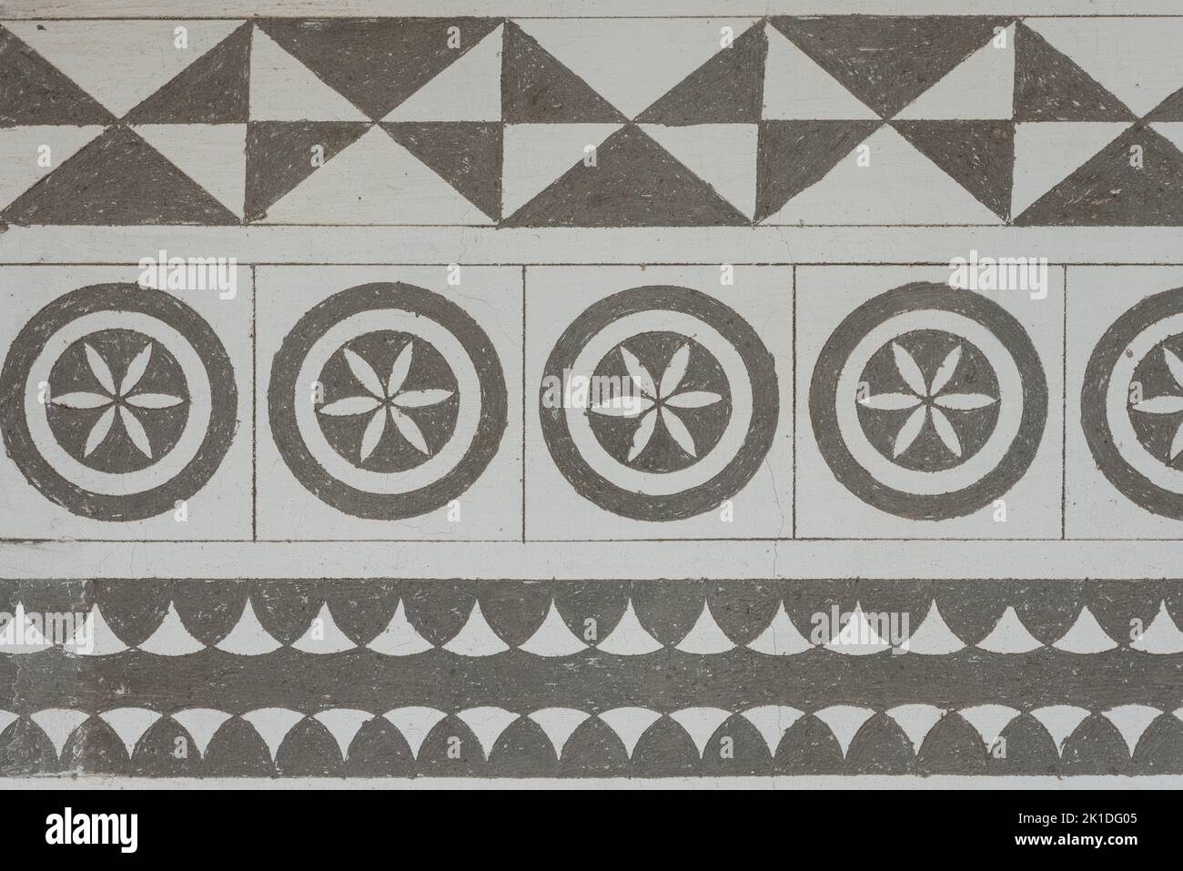 A closeup shot of traditional geometric patterns on the house in the ...