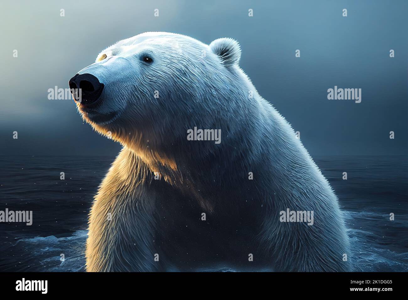 Polar bear on iceberg on drift ice in Antarctica nature habitat ...
