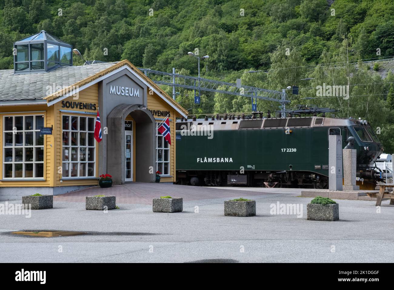 Flam, Norway - June 19, 2022: Flamsbana is a railway line between ...