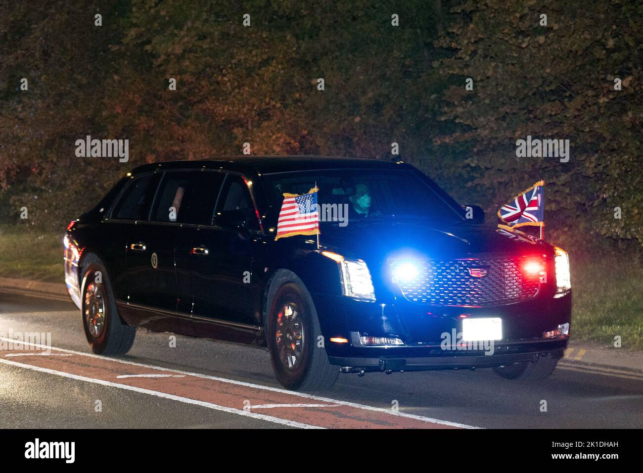 US President Joe Biden and First Lady Jill Biden leave London Stansted ...