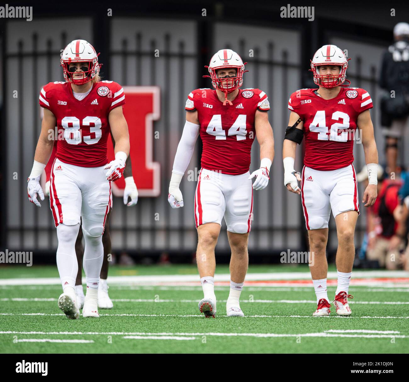 Lincoln, Nebraska, USA. 17th Sep, 2022. Nebraska players #83 TRAVIS ...