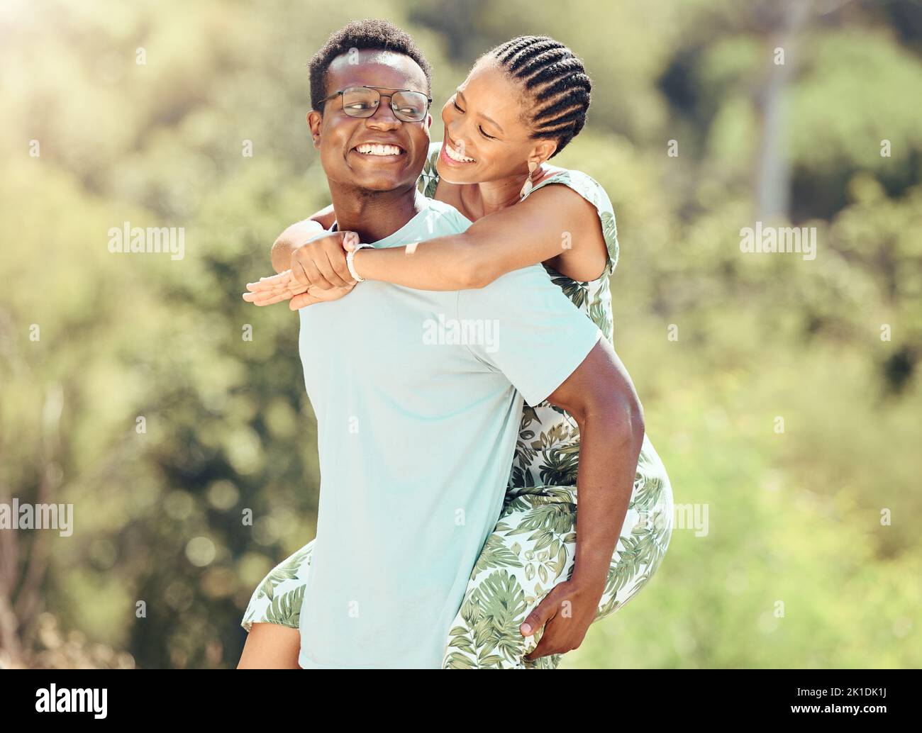 Love, date and outdoor couple in park or romantic nature outing for ...