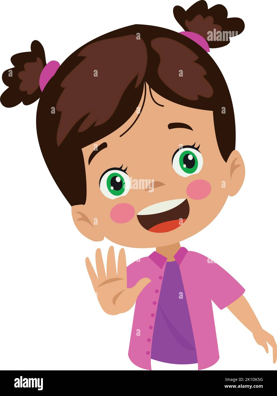 cute girl making stop sign Stock Vector Image & Art - Alamy