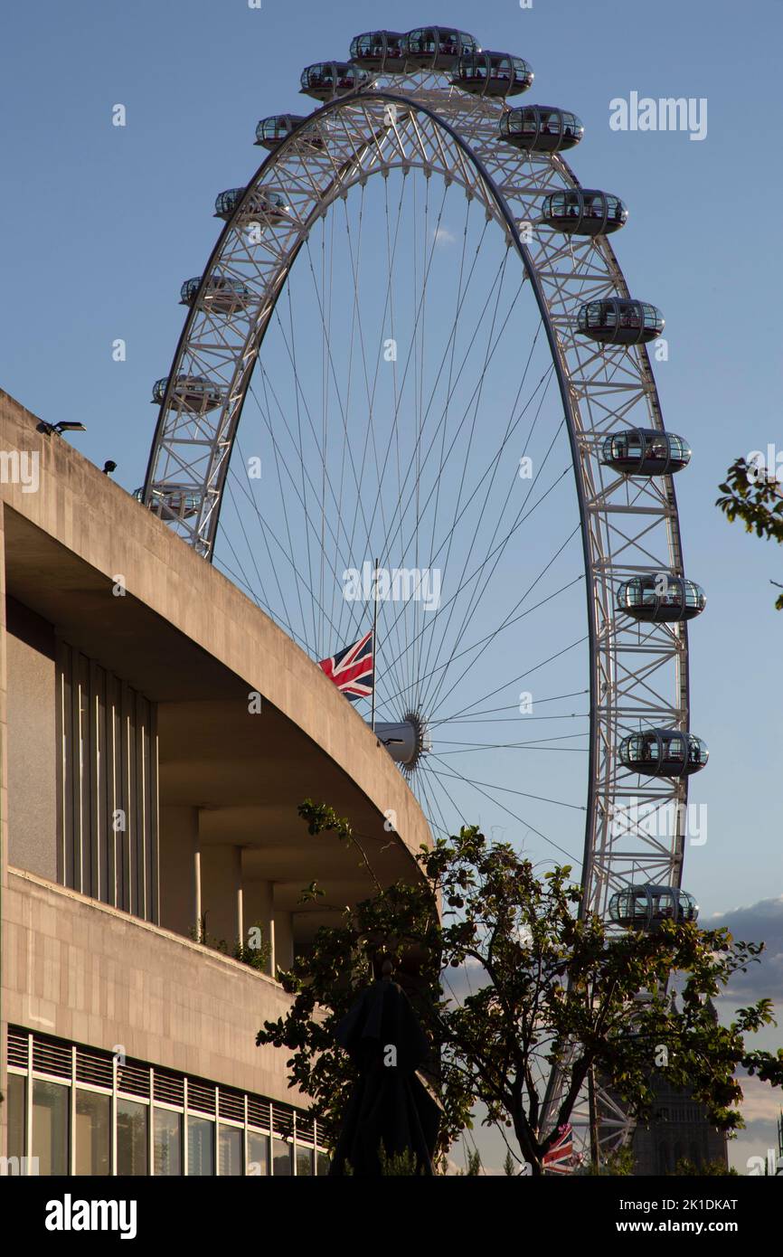The London eye and the outside of the Skylon restaurant in London's ...