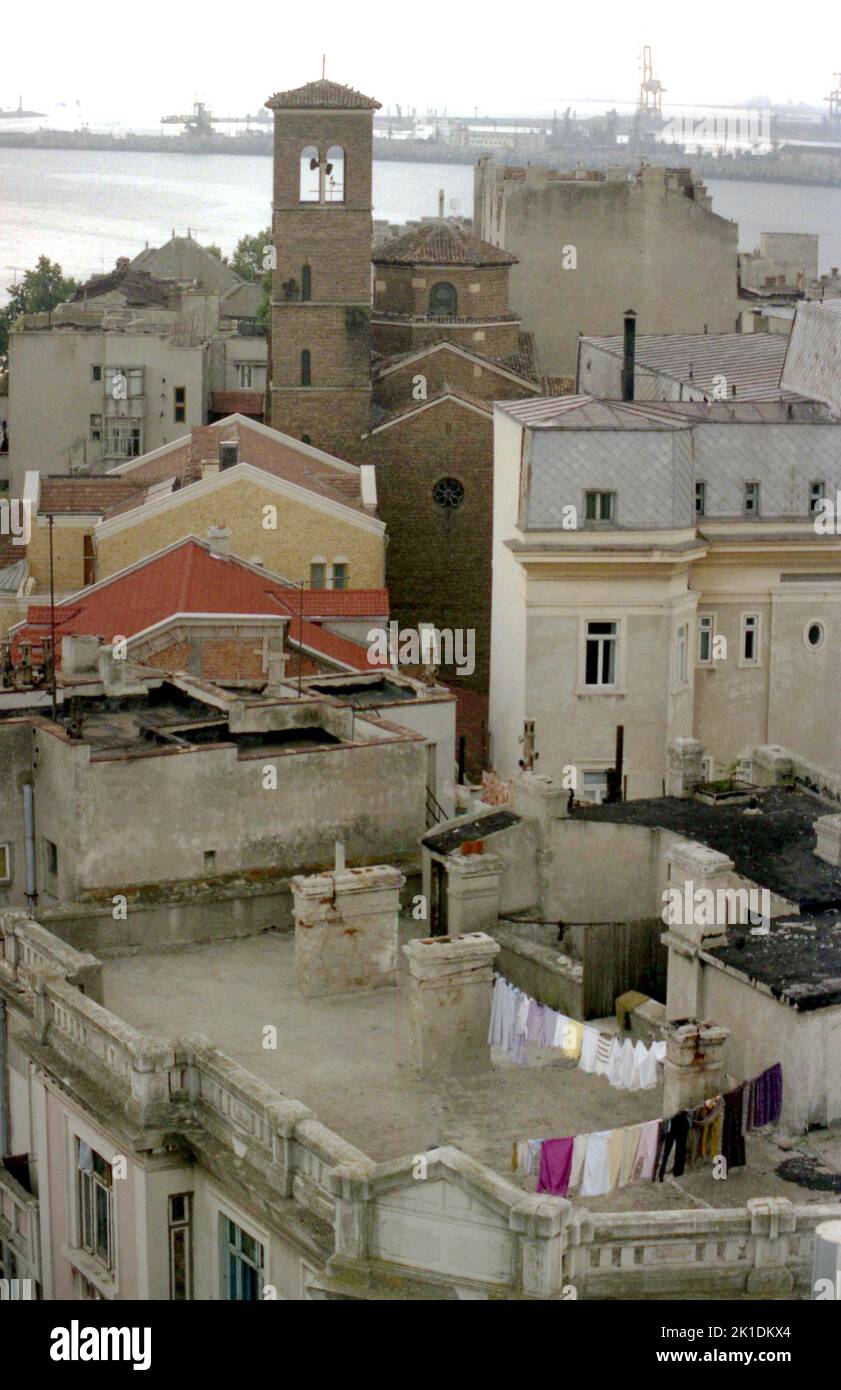 Constanta, Romania, approx. 1992. View over the city, with the ...