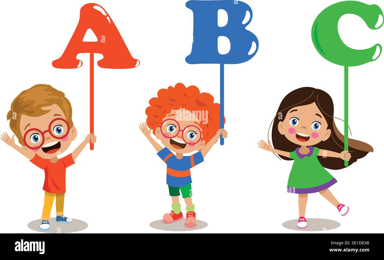 learning letters letters and cute kids Stock Vector Image & Art - Alamy