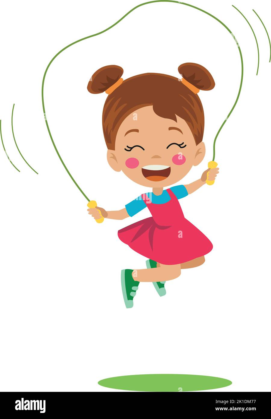 Cute Girl Playing Jump Rope Stock Vector Image & Art - Alamy