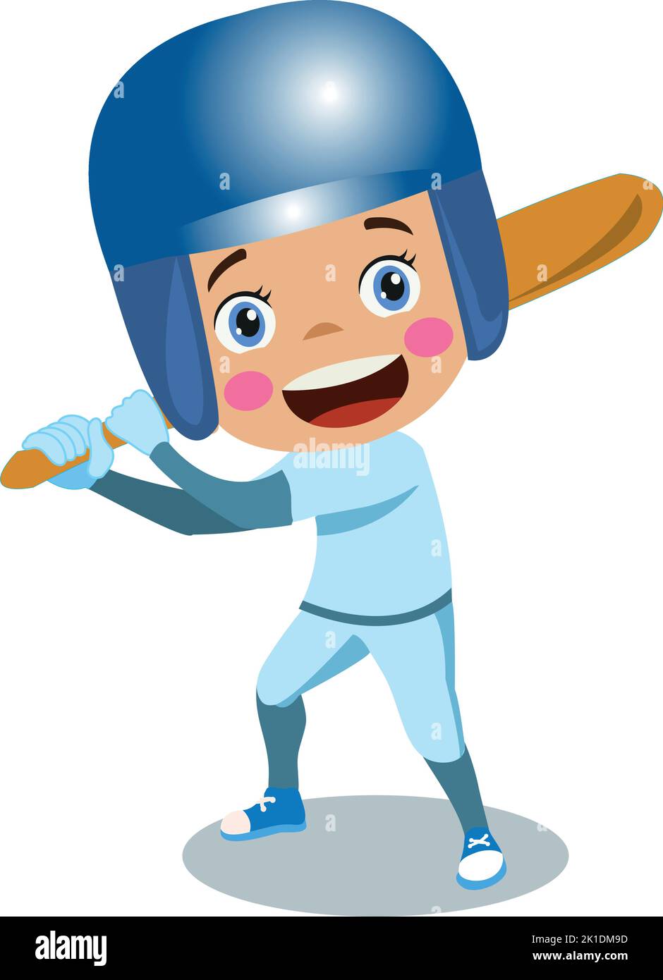 Cartoon illustration boy playing baseball hi-res stock photography and ...