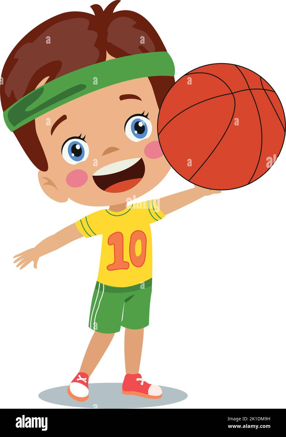 Happy Boy With Basketball Ball And Sportsman Stock Vector Image & Art ...