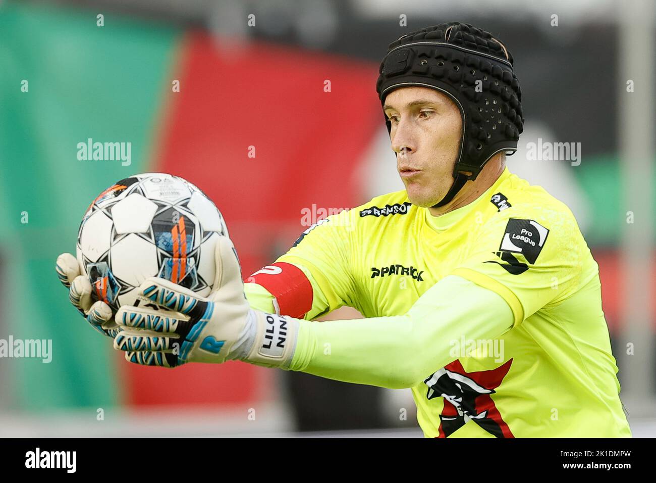 Essevee's goalkeeper Sammy Bossut pictured in action during a soccer ...