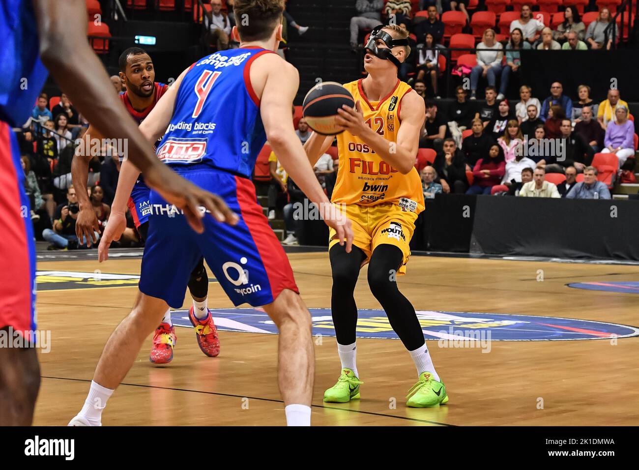 Oostende's Vrenz Bleijenbergh pictured in action during a basketball ...
