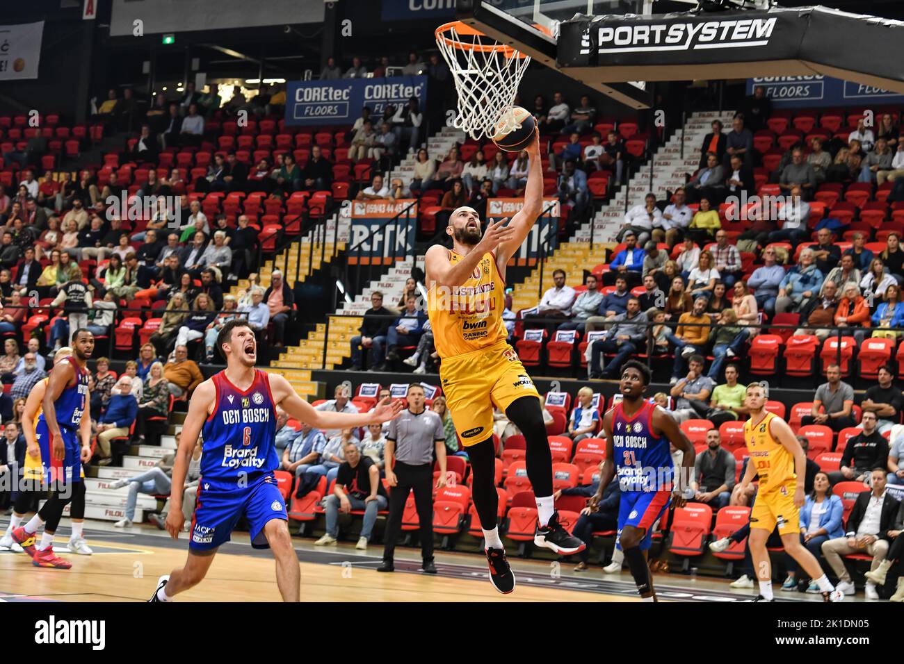 Oostende's Pierre-Antoine Gillet pictured in action during a basketball ...