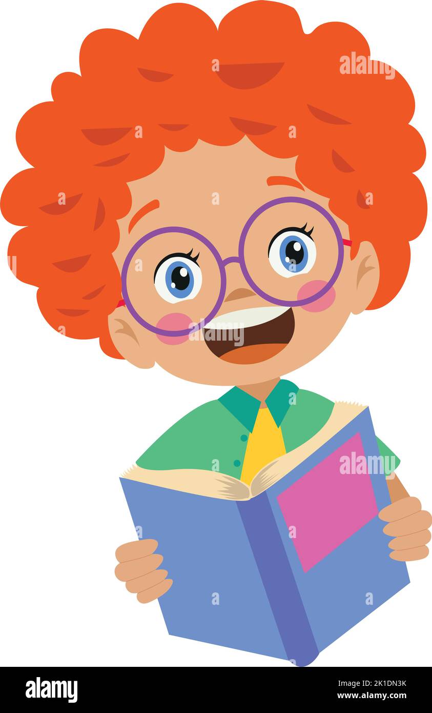 cute boy reading a book Stock Vector Image & Art - Alamy