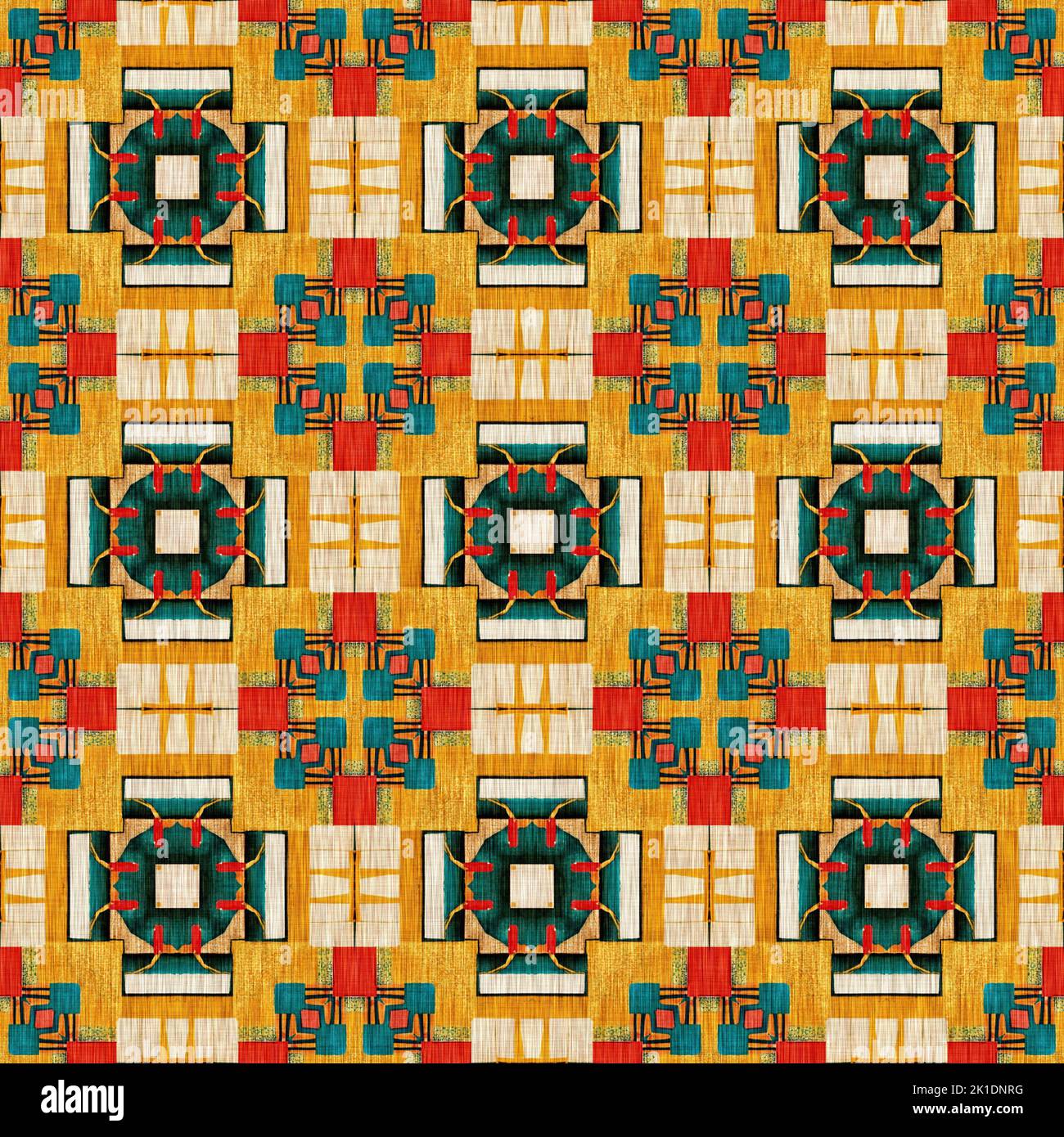 Traditional tile mosaic seamless pattern print. Fabric effect mexican ...