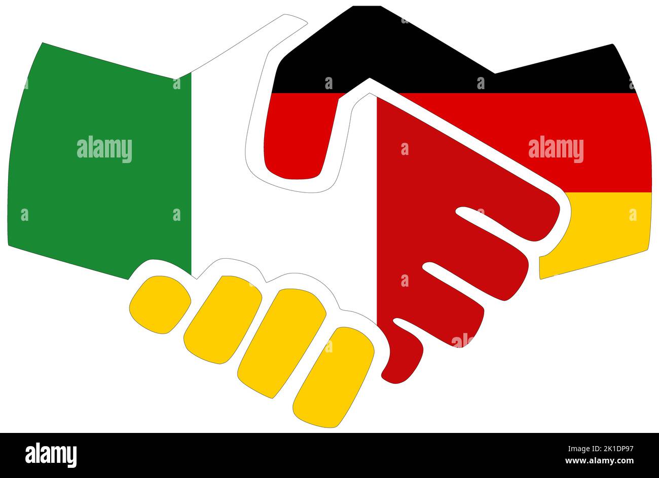 Italy - Germany : Handshake, symbol of agreement or friendship Stock ...