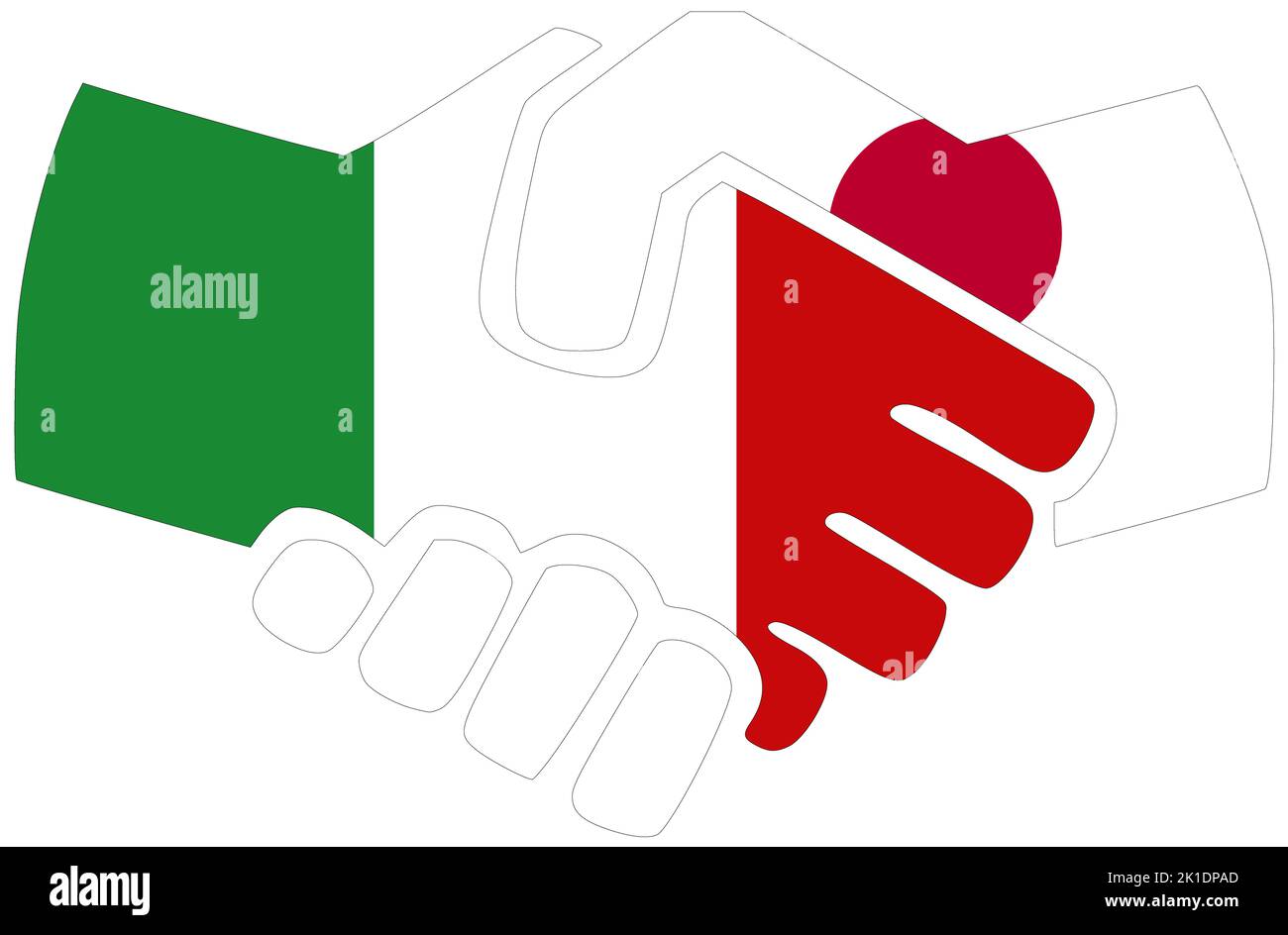 Italy - Japan : Handshake, symbol of agreement or friendship Stock ...