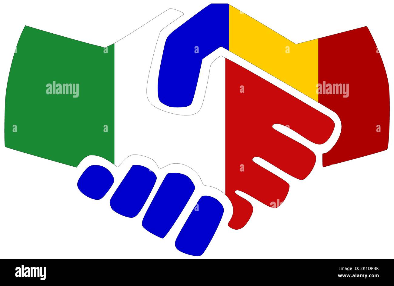 Italy - Romania : Handshake, symbol of agreement or friendship Stock ...