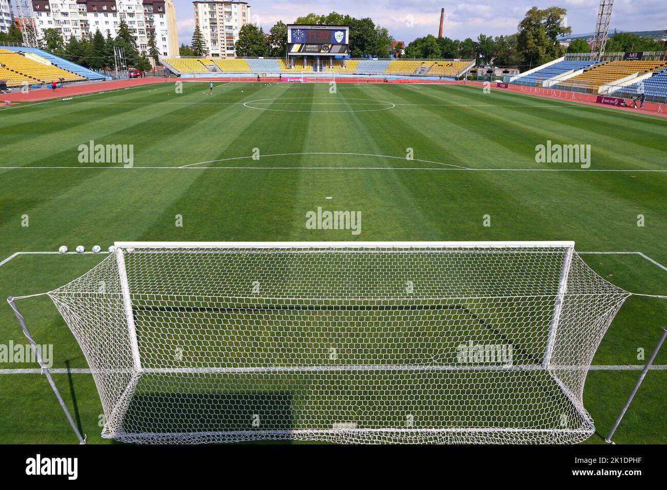 Uzhhorod, Ukraine - August 29, 2022: Panoramic view of Avanhard Stadium ...