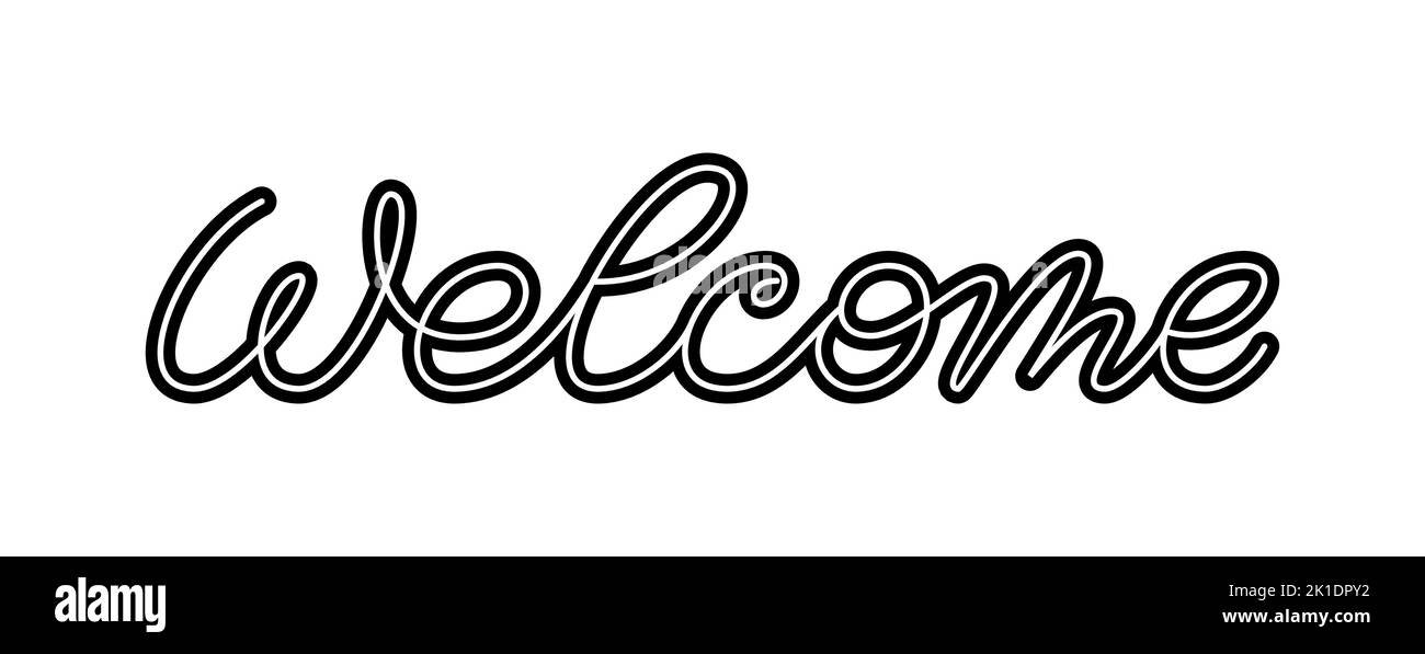 Welcome calligraphic signboard title. Handwritten inscription for ...