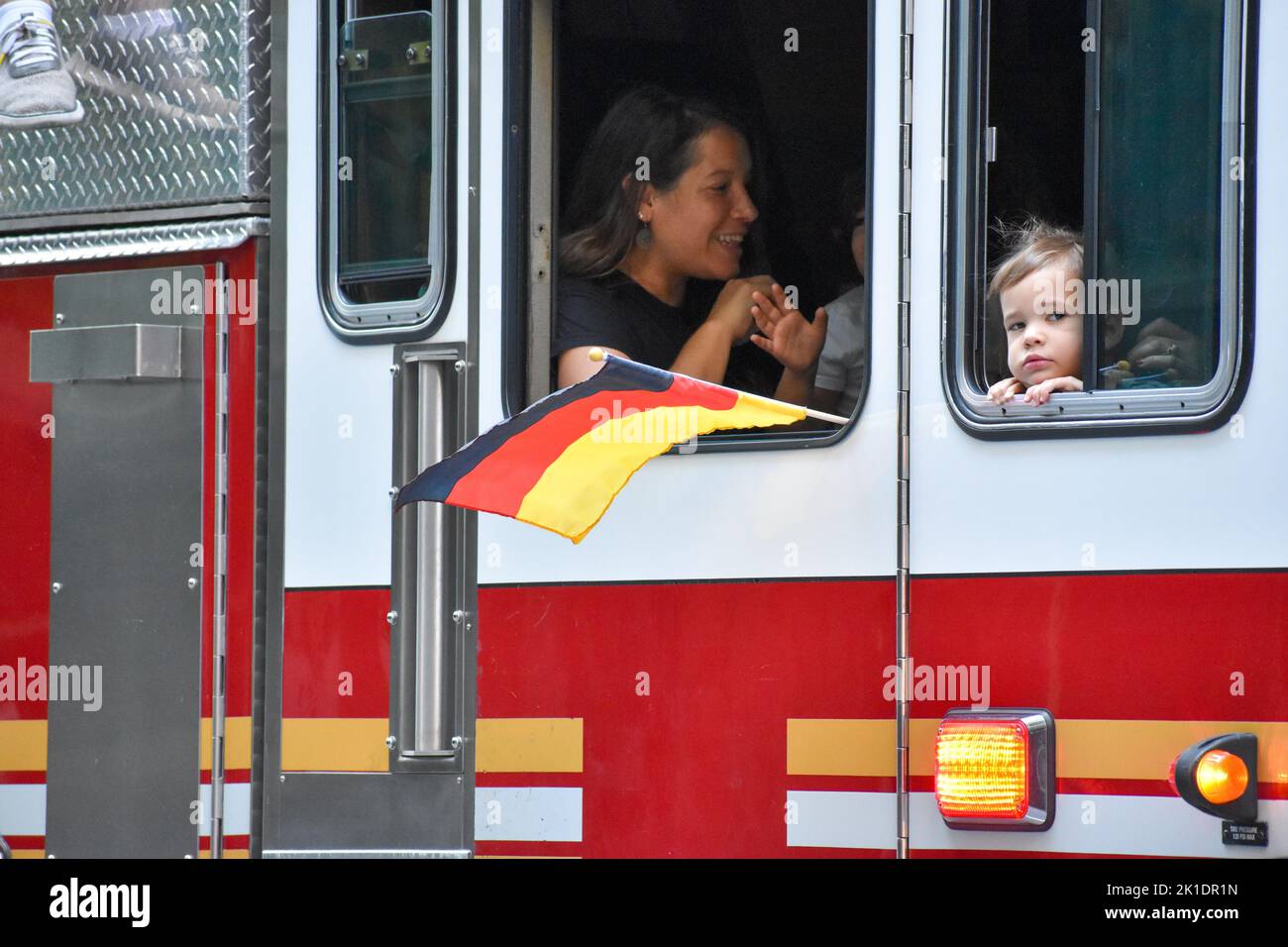 New York, NY, USA. 17th Sep, 2022. A young participant is seen with a ...