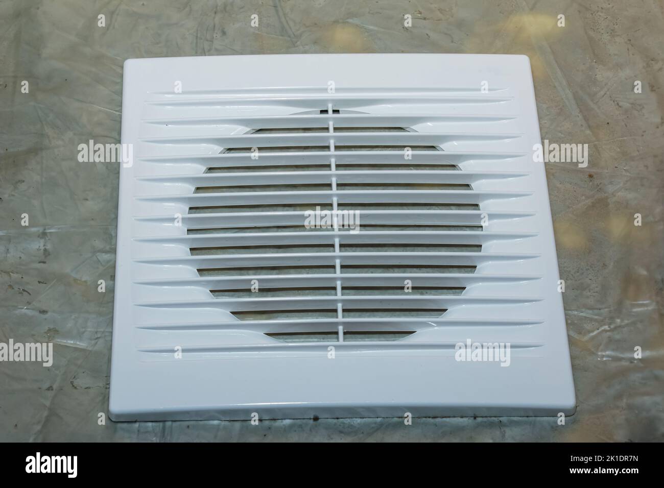 Parts of a kitchen exhaust fan after cleaning and washing. The process ...