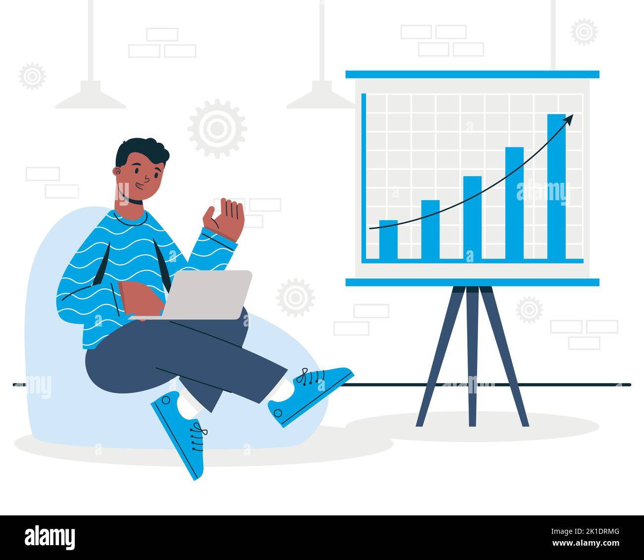 man with statistics marketing character Stock Vector Image & Art - Alamy