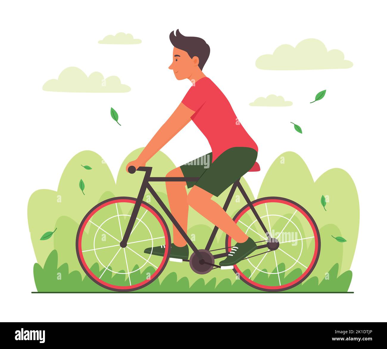 Bike riding in the garden Stock Vector Images - Alamy