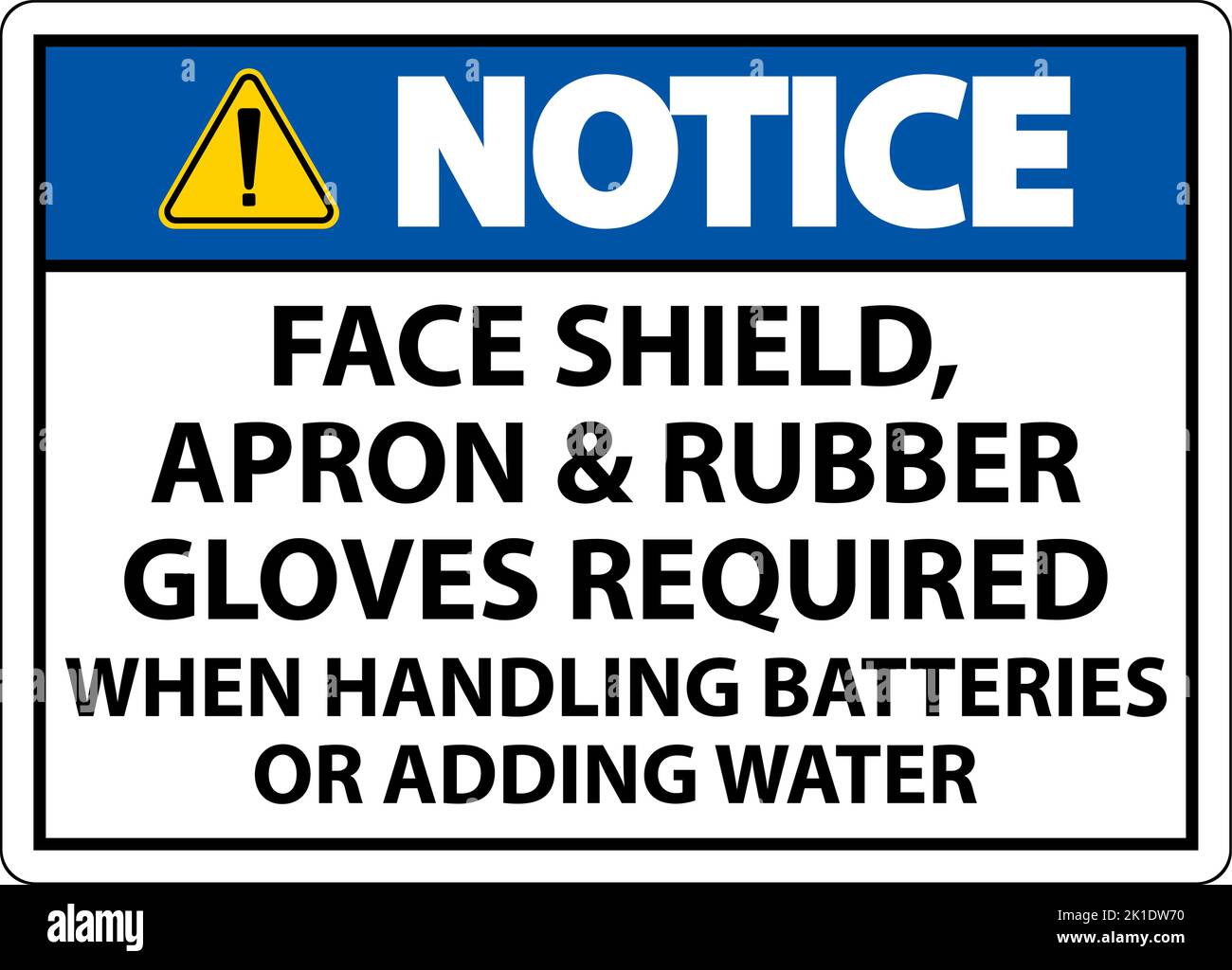 Notice When Handling Batteries Sign On White Background Stock Vector ...