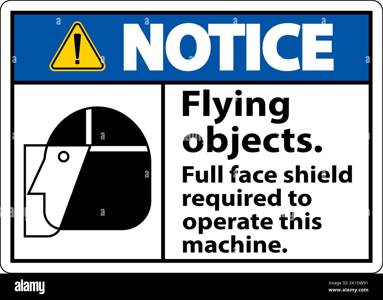 Notice Flying Object Face Shield Required Sign On White Background ...