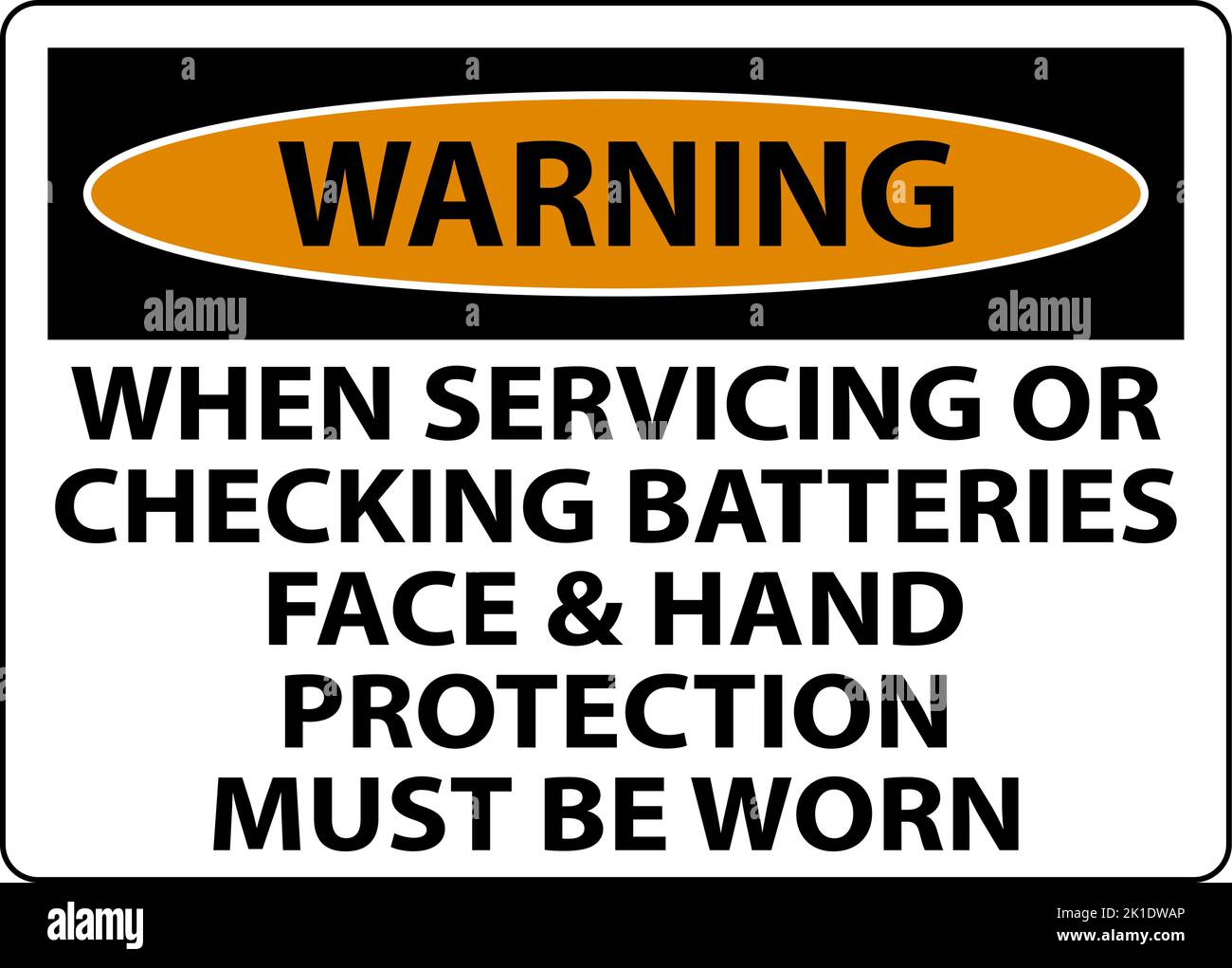 Warning When Servicing Batteries Sign On White Background Stock Vector ...