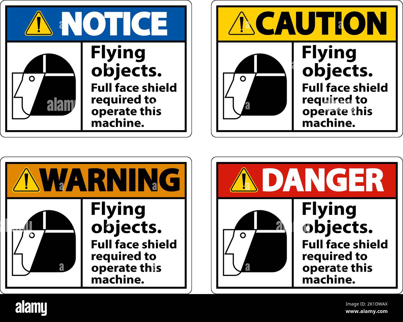Flying Object Face Shield Required Sign On White Background Stock ...