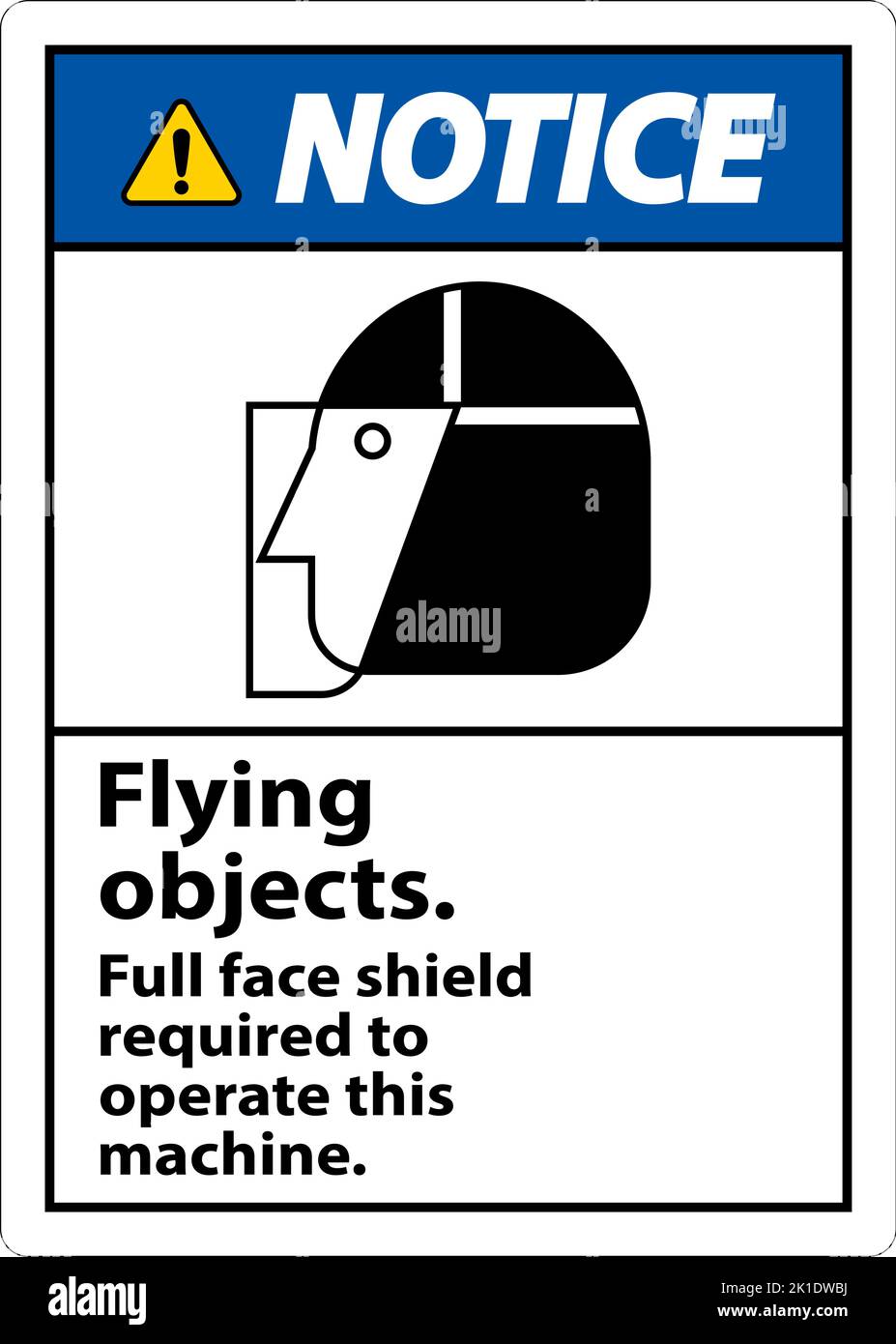 Notice Flying Object Face Shield Required Sign On White Background ...