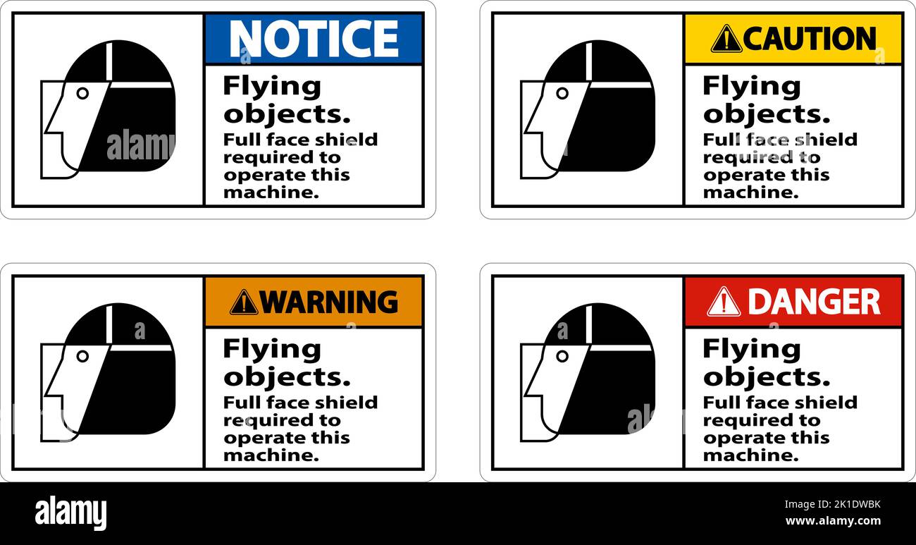 Flying Object Face Shield Required Sign On White Background Stock ...