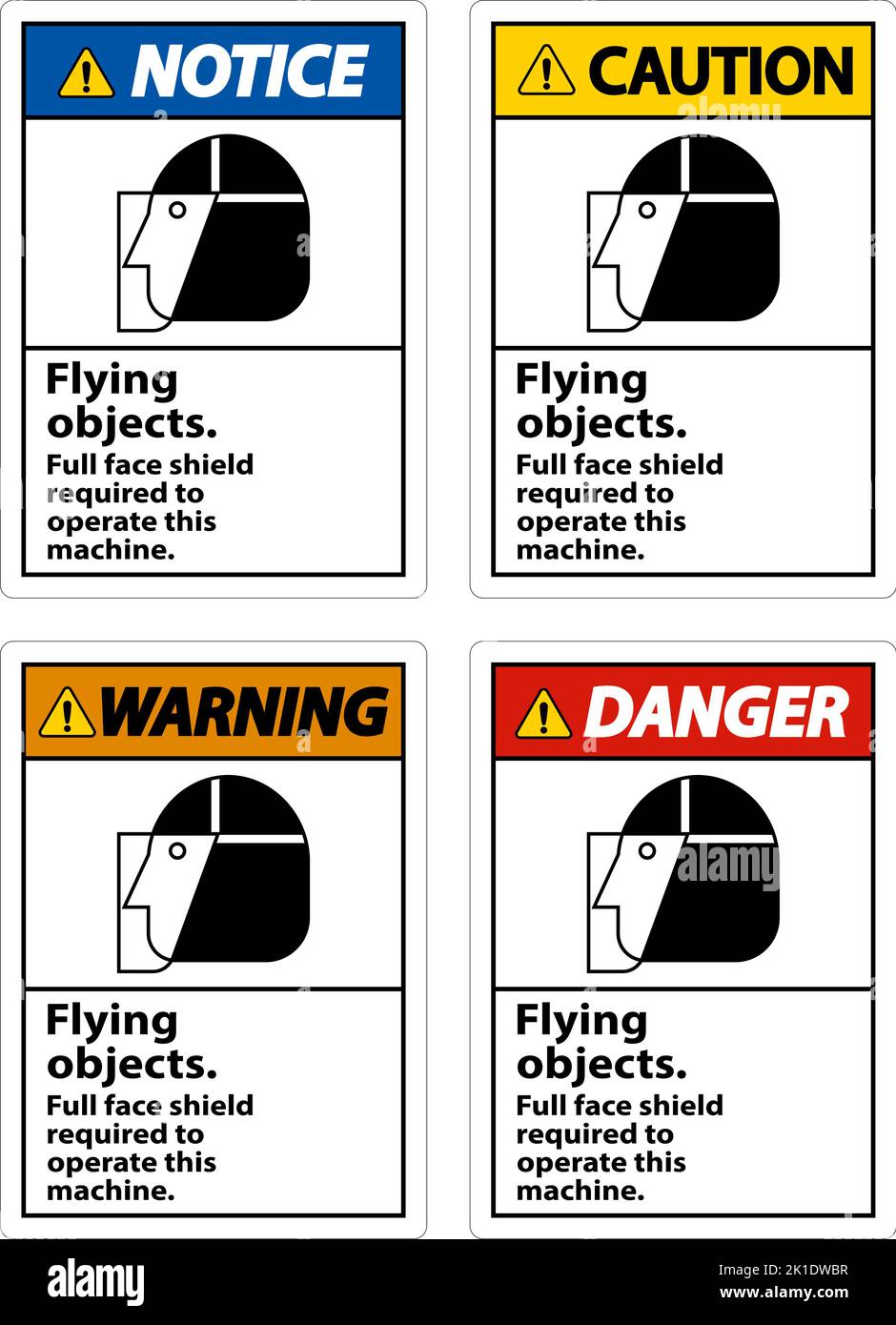 Flying Object Face Shield Required Sign On White Background Stock ...