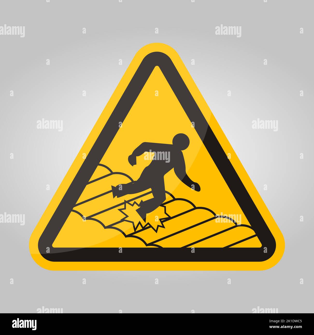 Warning Fragile Roof Sign On White Background Stock Vector Image & Art ...
