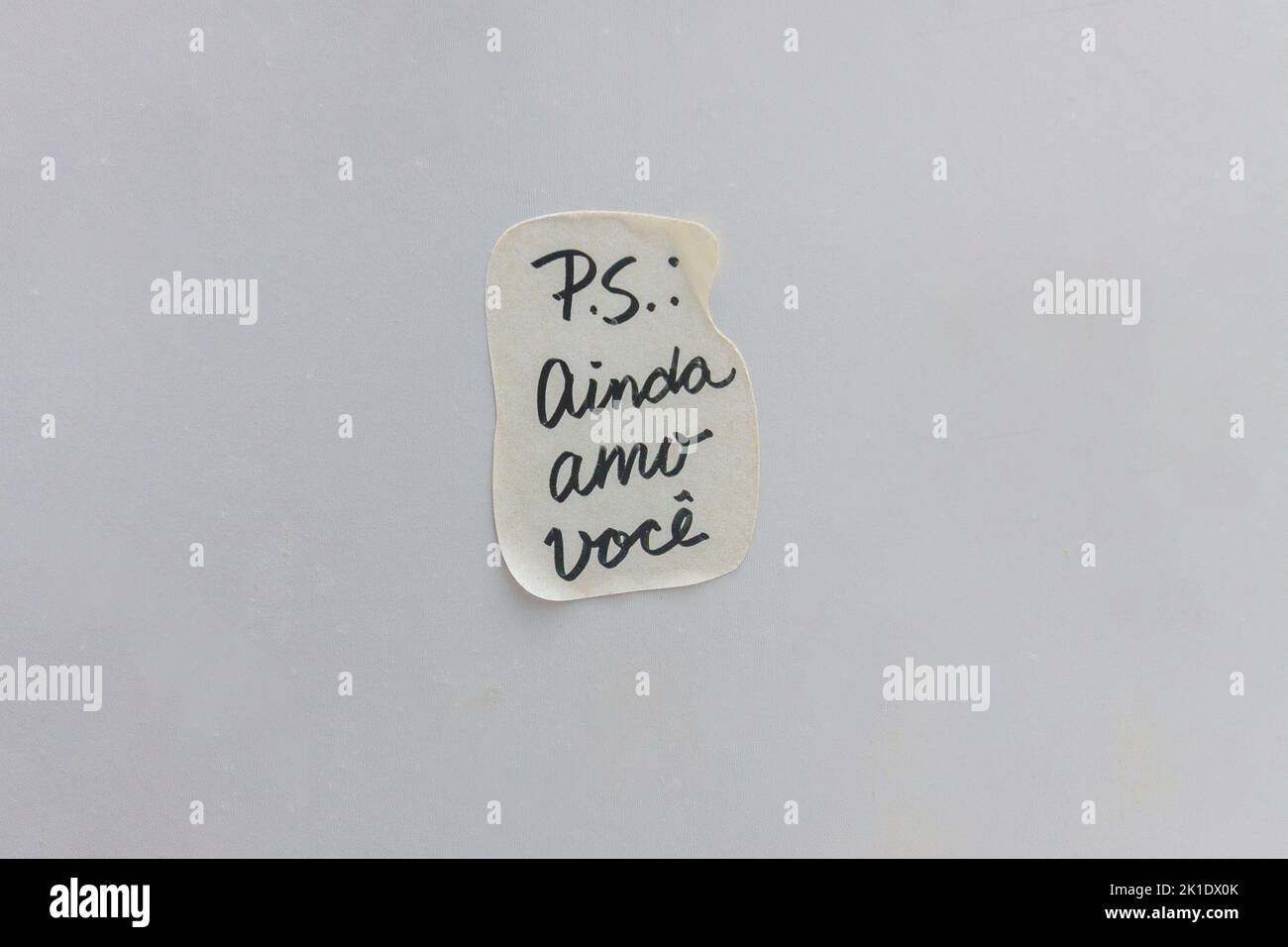 Sticker with the phrase written in Brazilian Portuguese (still love you ...