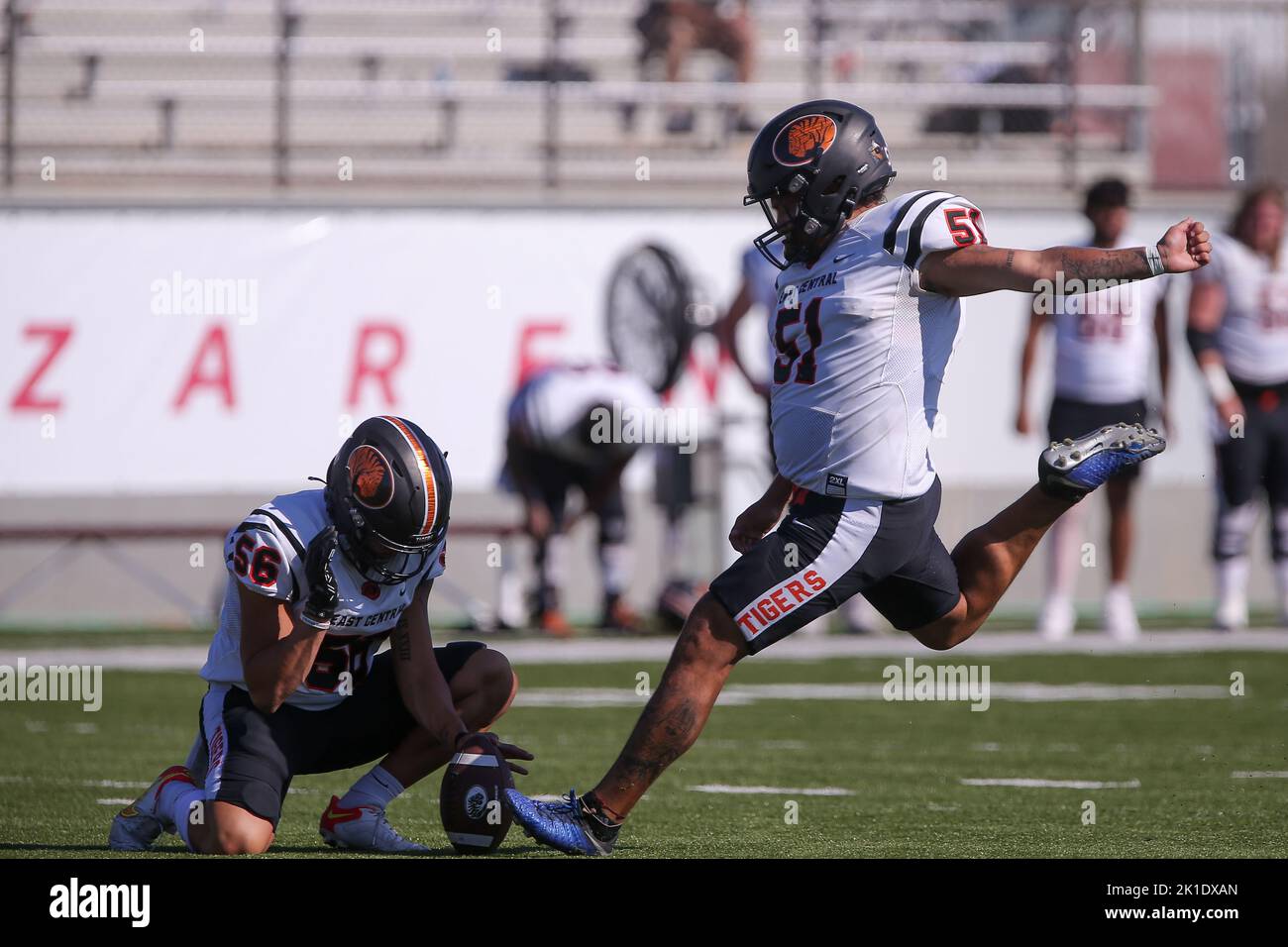 September 17, 2022: East Central University Tigers Kicker Oscar Simmons ...