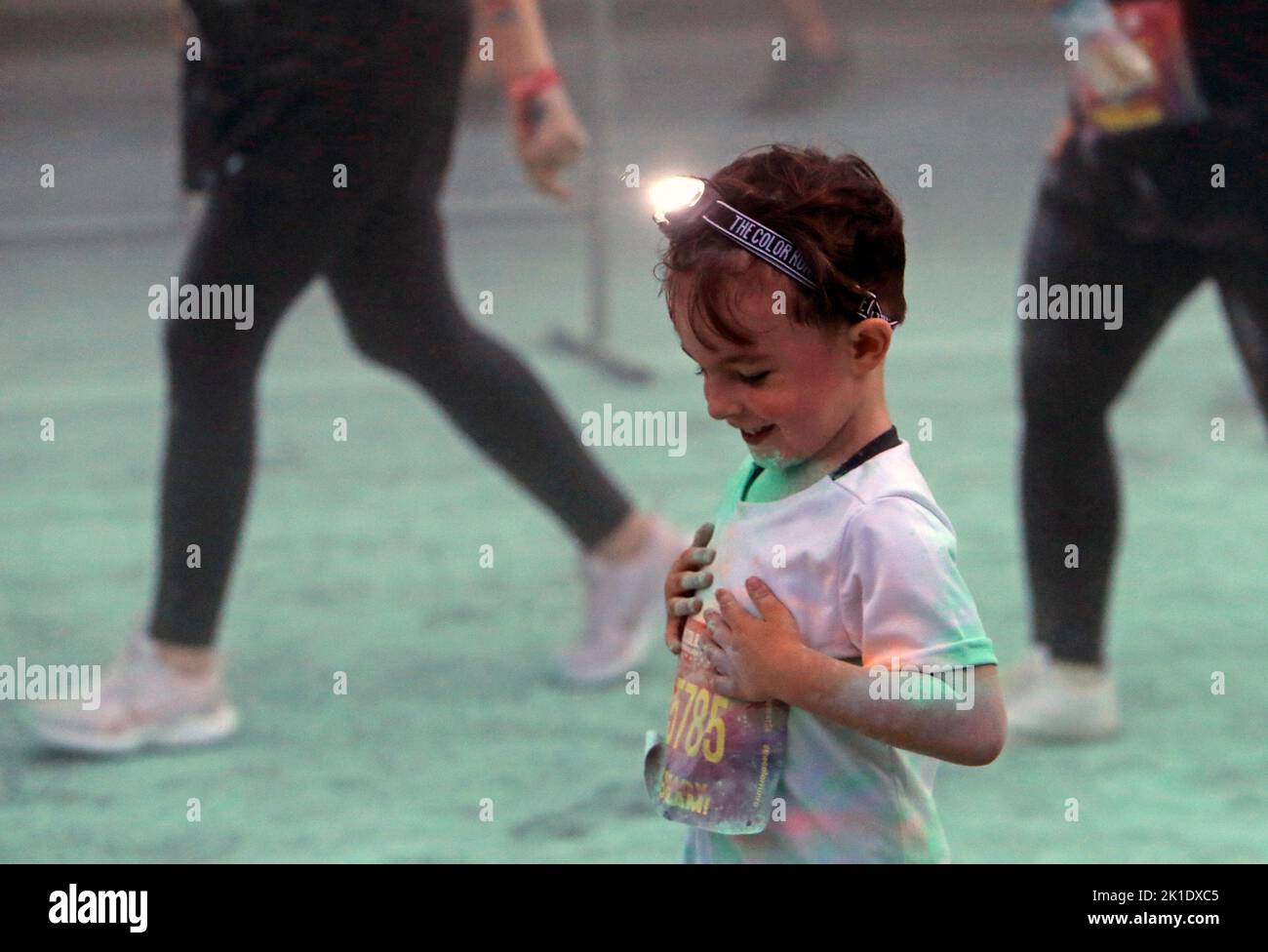 Bucharest, Romania. 17th Sep, 2022. A boy looks at his shirt after ...