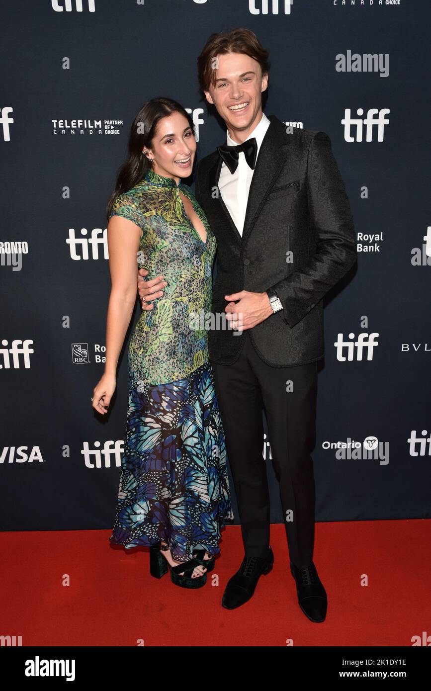 Toronto, Canada. 17th Sep, 2022. Isabel Machado and Christopher Briney arrive at the premiere of ...