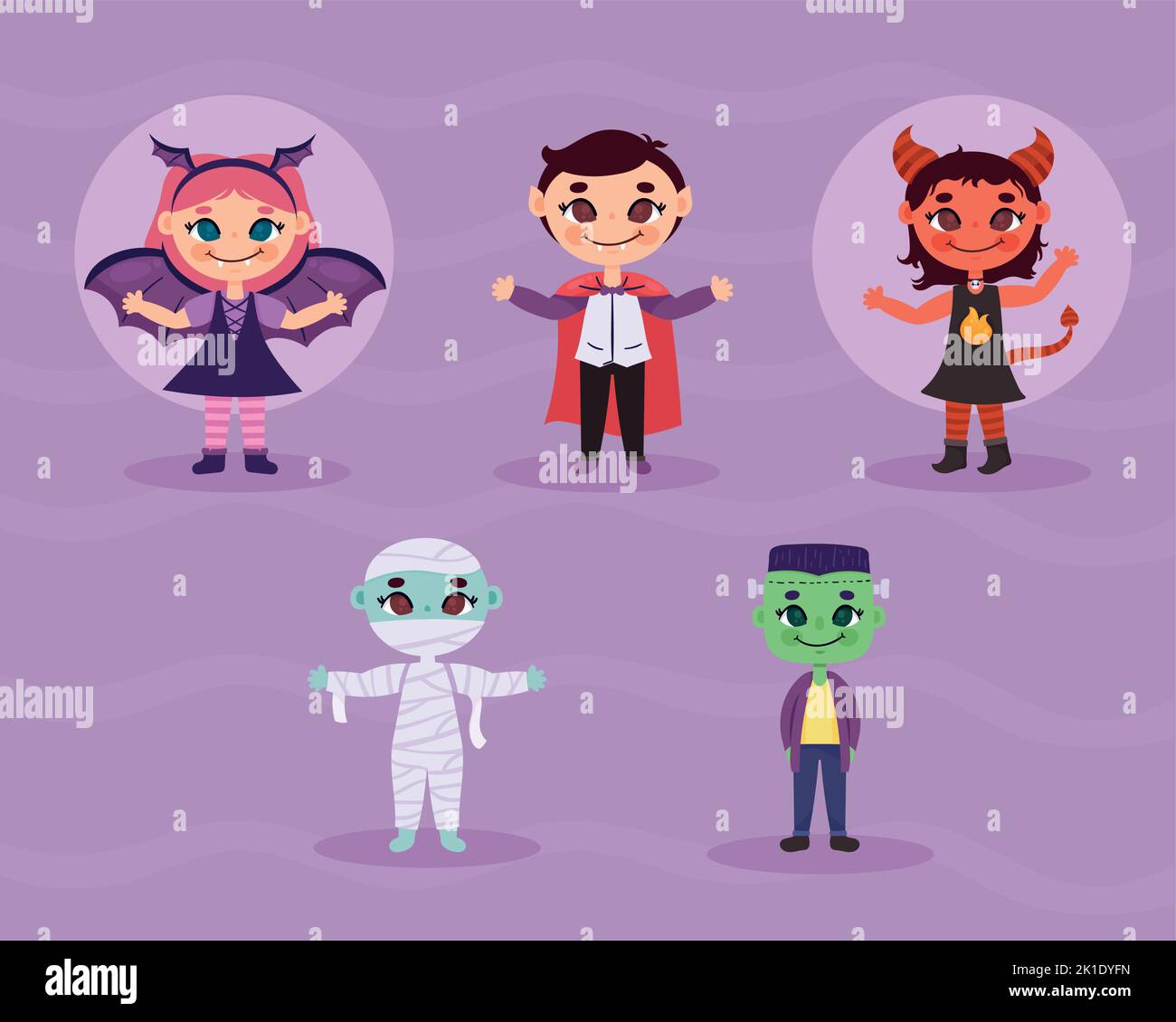 halloween kids in disguise characters Stock Vector Image & Art - Alamy