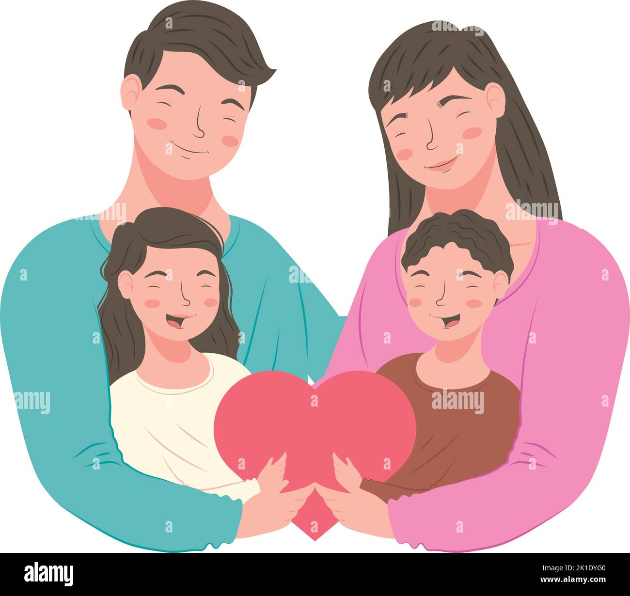 korean couple and kids characters Stock Vector Image & Art - Alamy