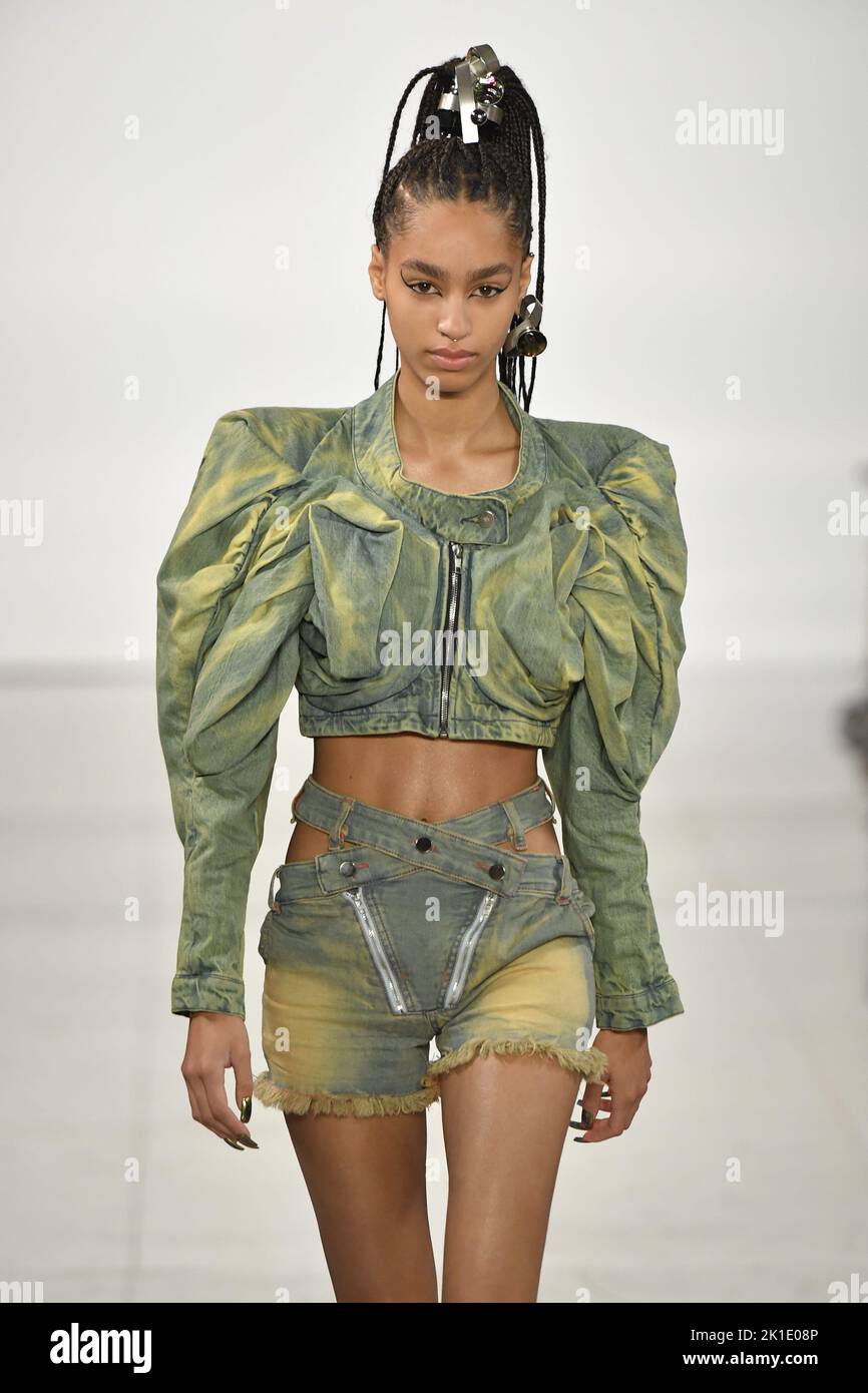A model walks on the runway at the Masha Popover fashion show during ...