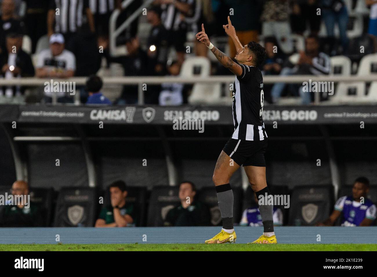TIQUINHO SOARES of Botafogo celebrates a goal during the match between ...