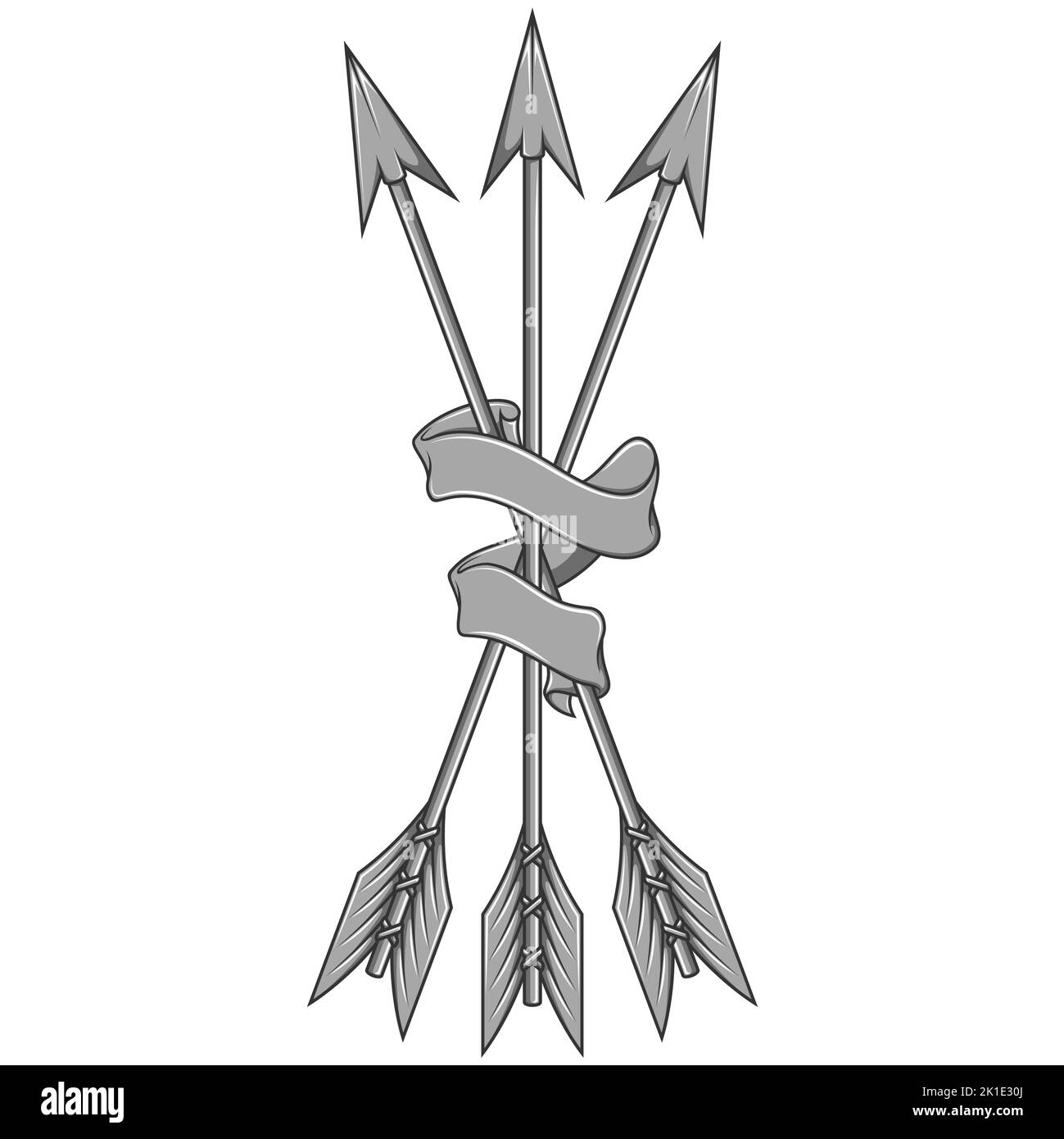 Vector Design of Three Arrows Wrapped in Ribbon, Arrows wrapped in ...