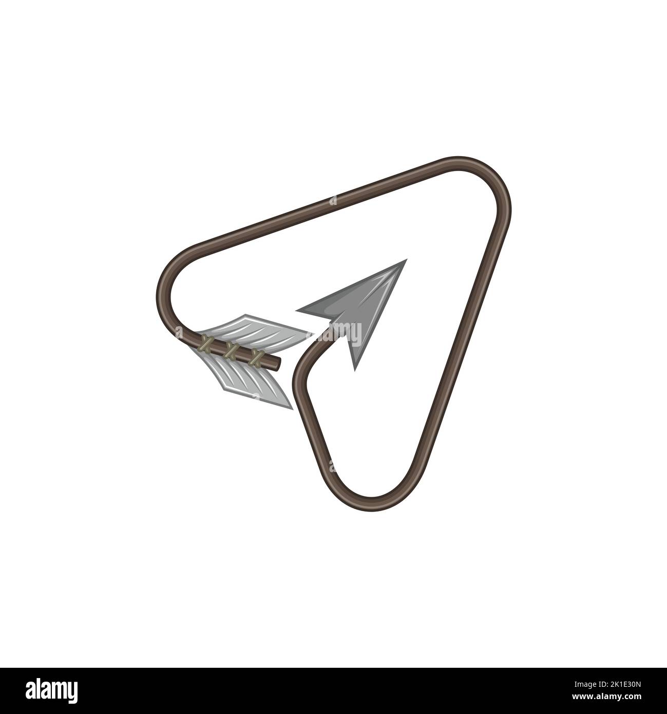 Vector Design of Curved Arrow with Cursor Shape Stock Vector Image ...