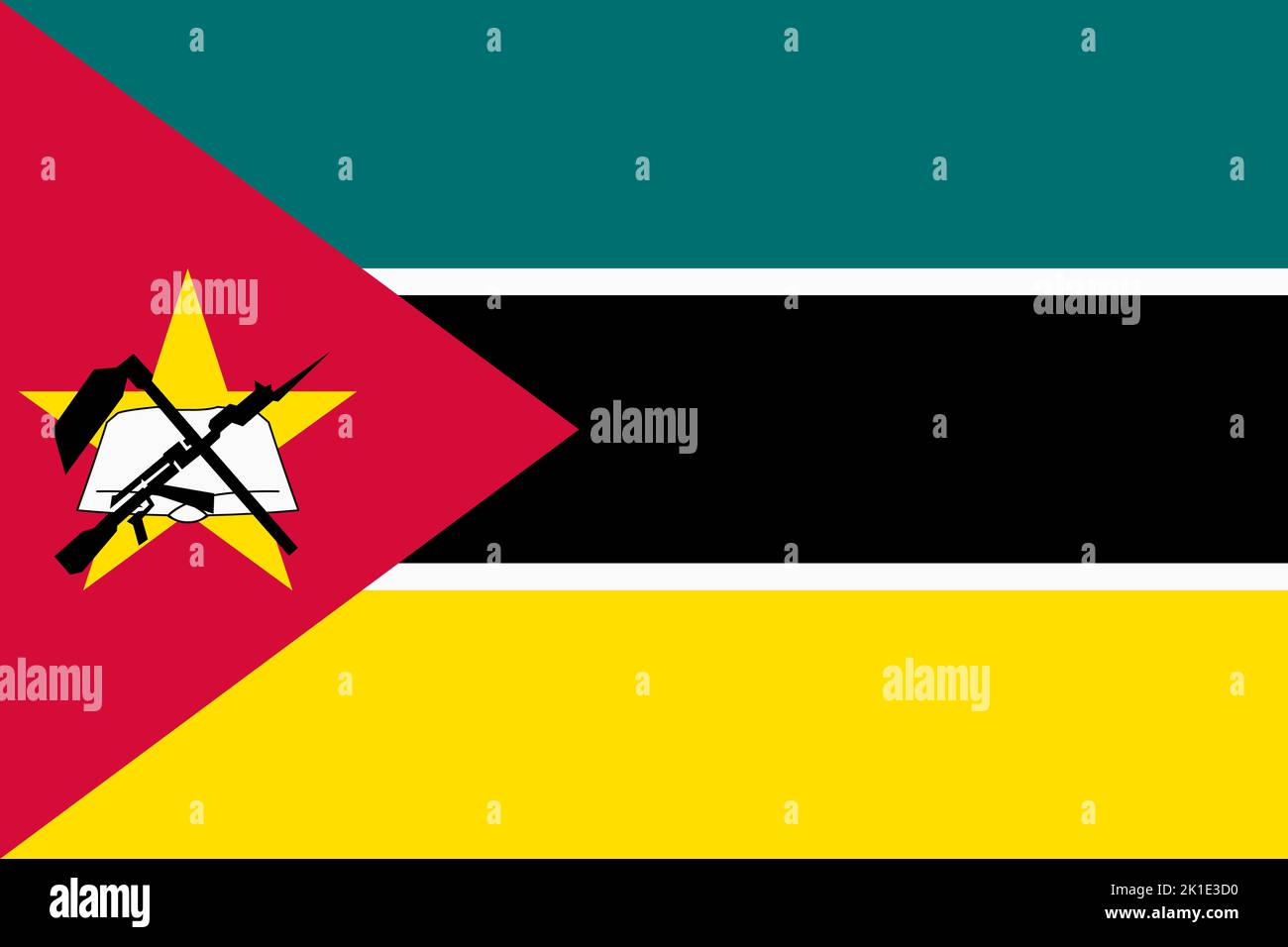 Mozambique flag. Mozambican national banner and patriotic symbol ...